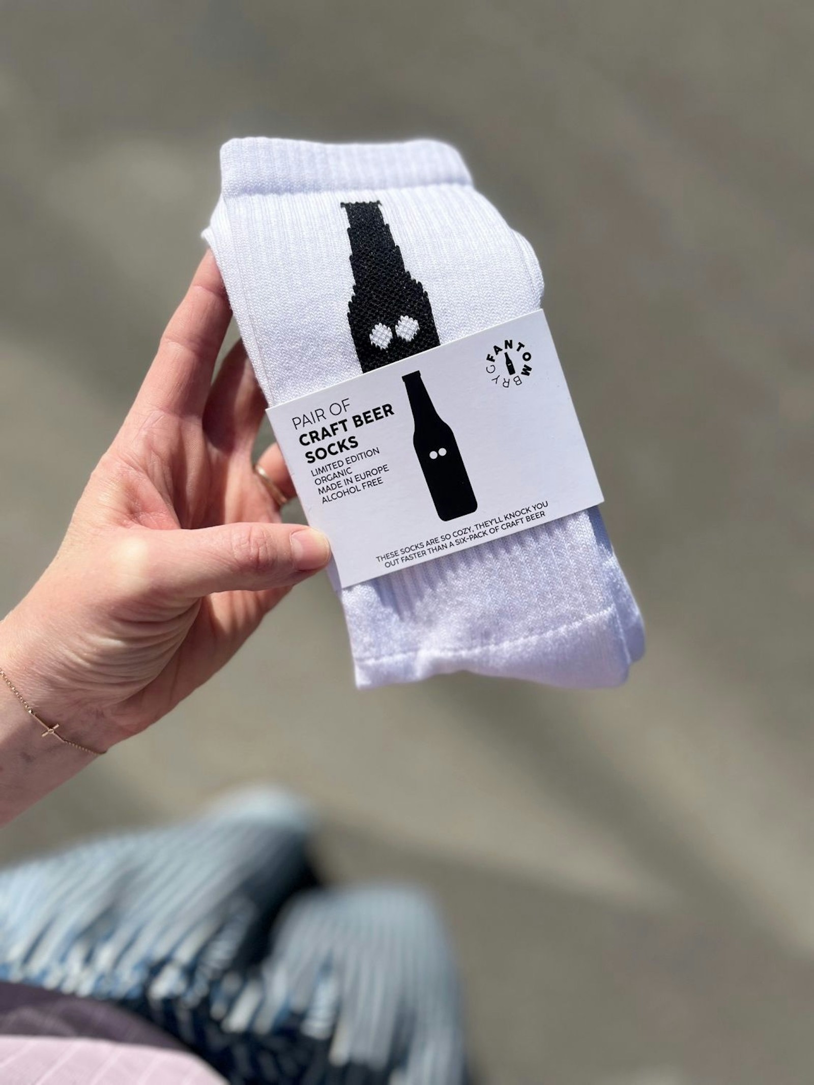 Custom branded socks with packaging for Fantombryg