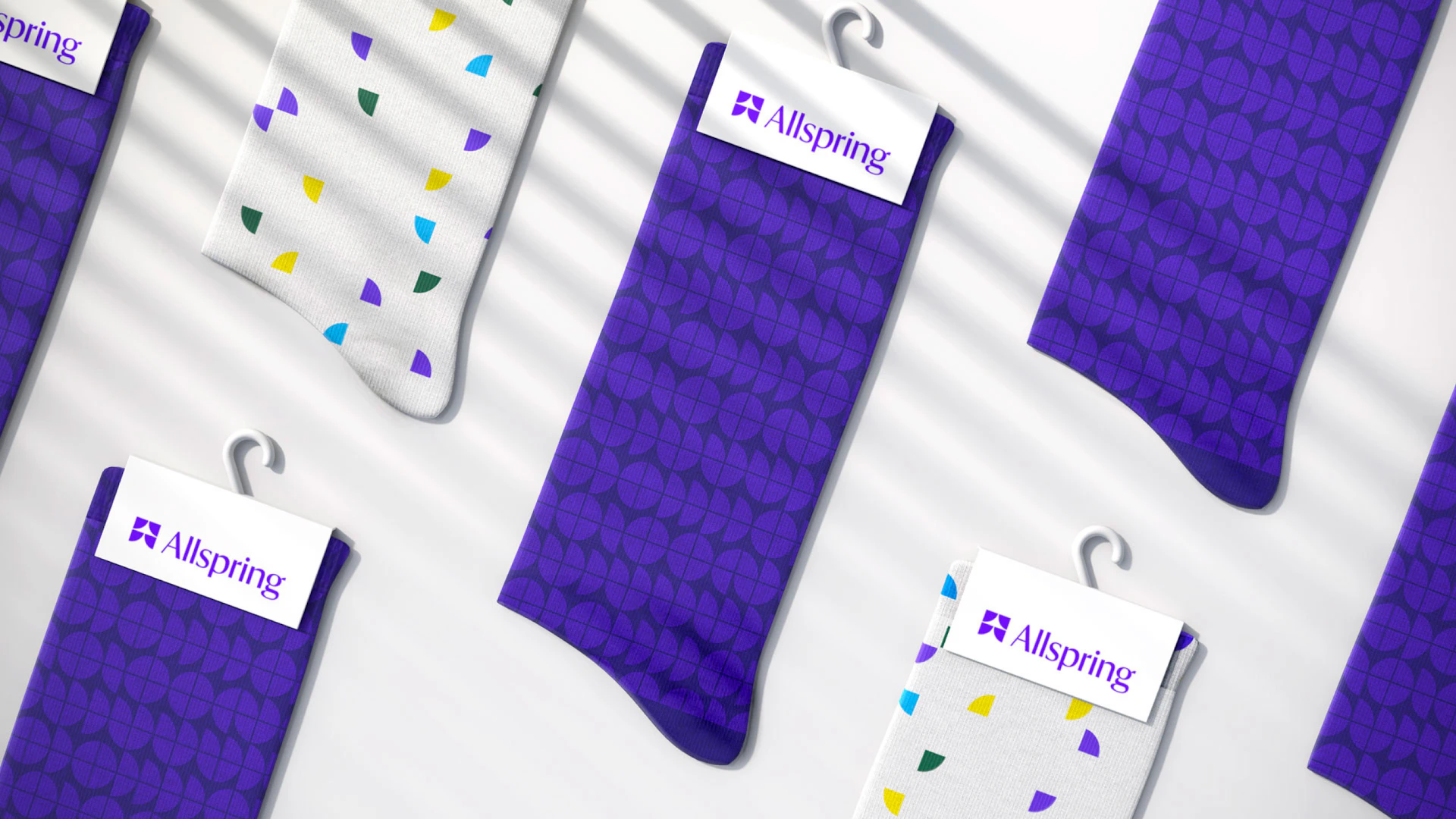 Allspring's branded socks: Stylish company merchandise