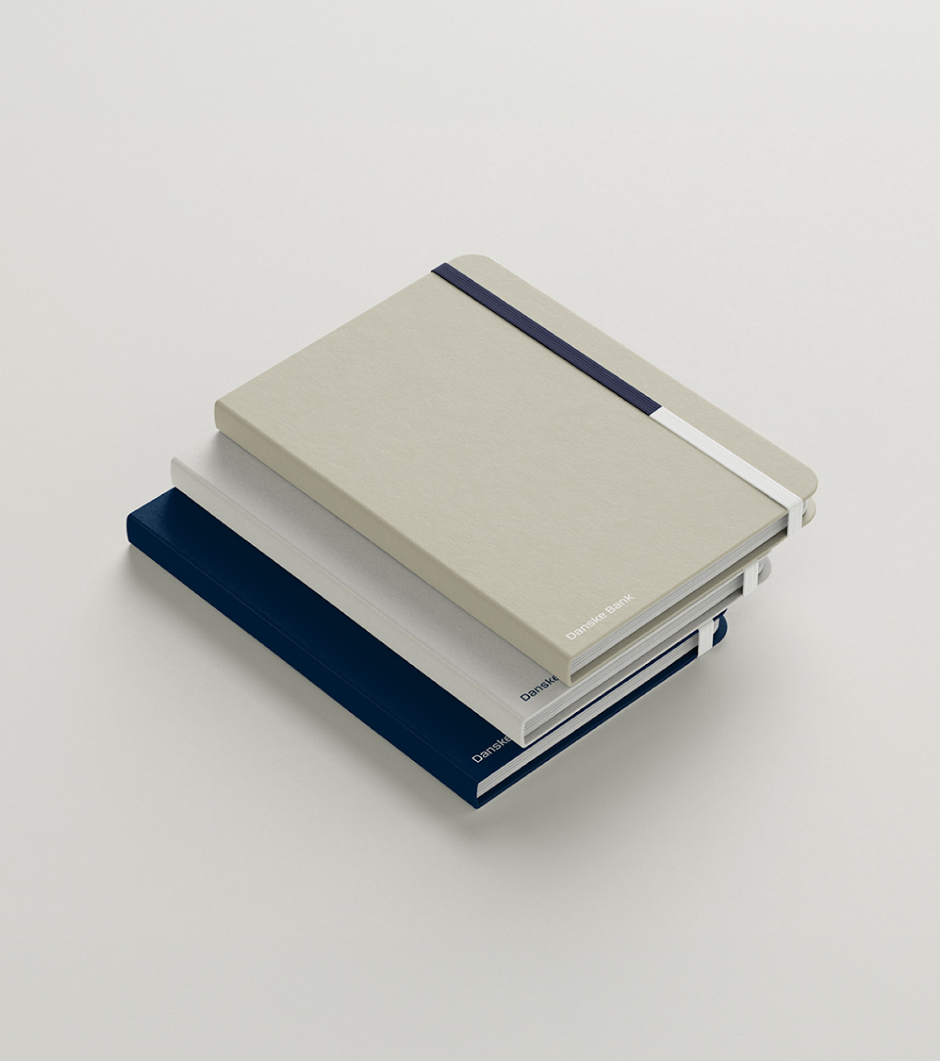 Danske Bank custom branded notebooks: professional merch