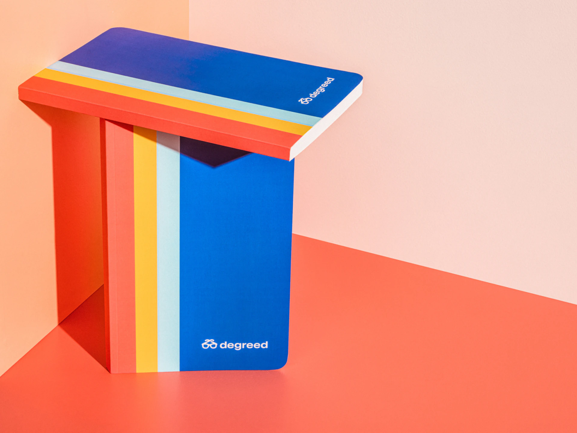 Degreed branded notebooks: vibrant company merchandise