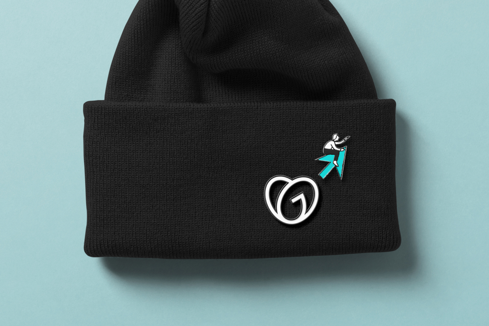 GoDaddy's branded beanie: Custom company merchandise
