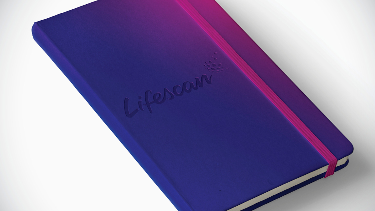 Lifescan branded notebooks: sleek company merchandise