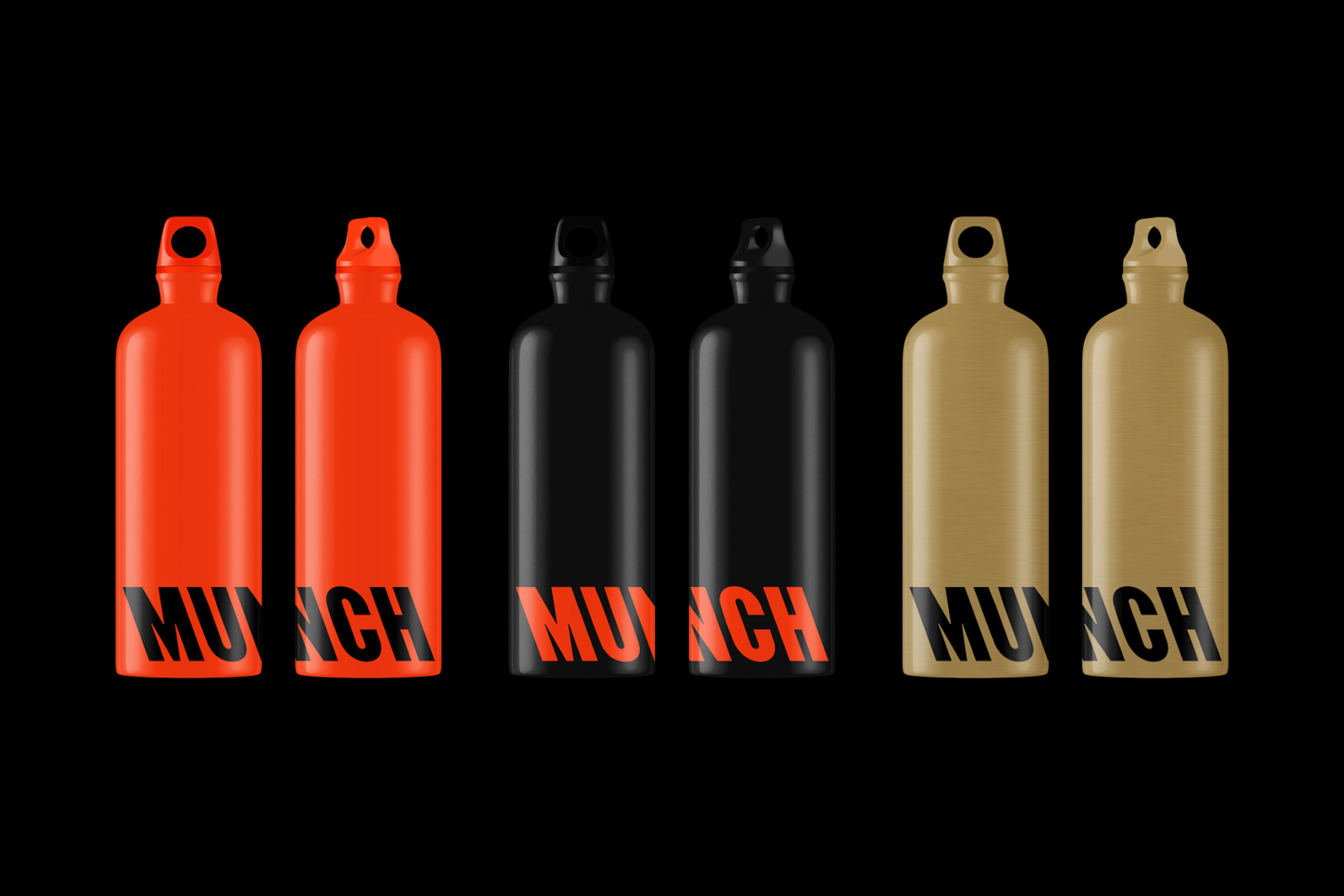 Custom Munch branded water bottles: stylish company merch