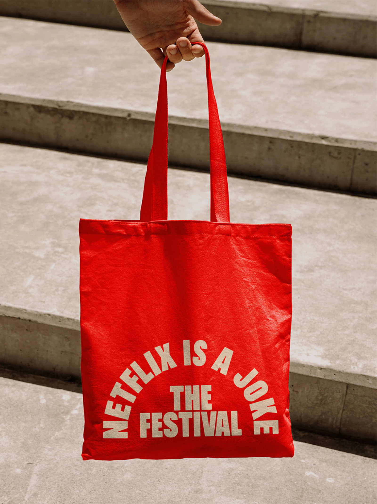 Custom tote bag merchandise for Netflix Is A Joke Festival