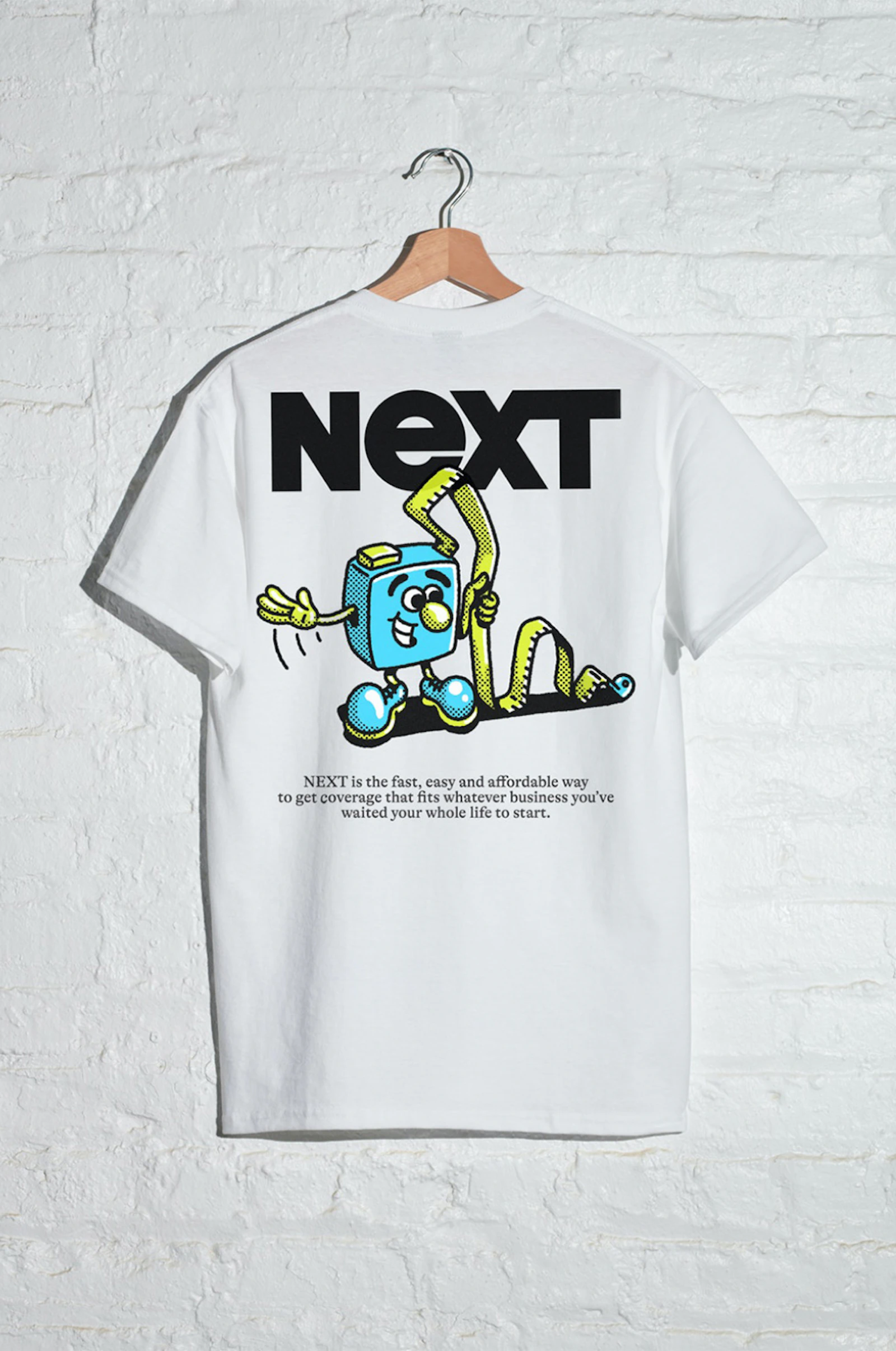 Next Insurance custom branded T-shirts for company merch